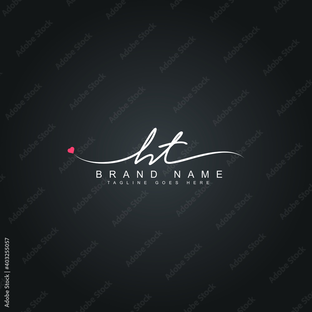 HT signature Logo - Handwritten Vector Logo for Initial Letter H and T ...