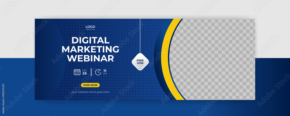webinar facebook cover banner template social media post Stock Vector ...