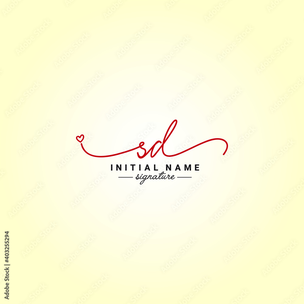 SD Signature Logo - Handwritten Vector Logo for Initial Letters S and D ...