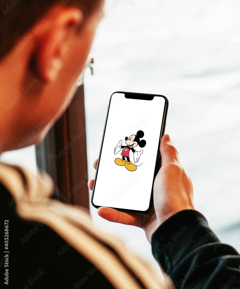 mickey mouse 8 on glossy realistic texture Stock Photo | Adobe Stock