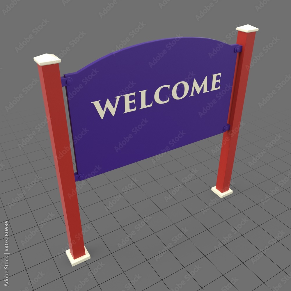 Welcome sign Stock 3D asset | Adobe Stock