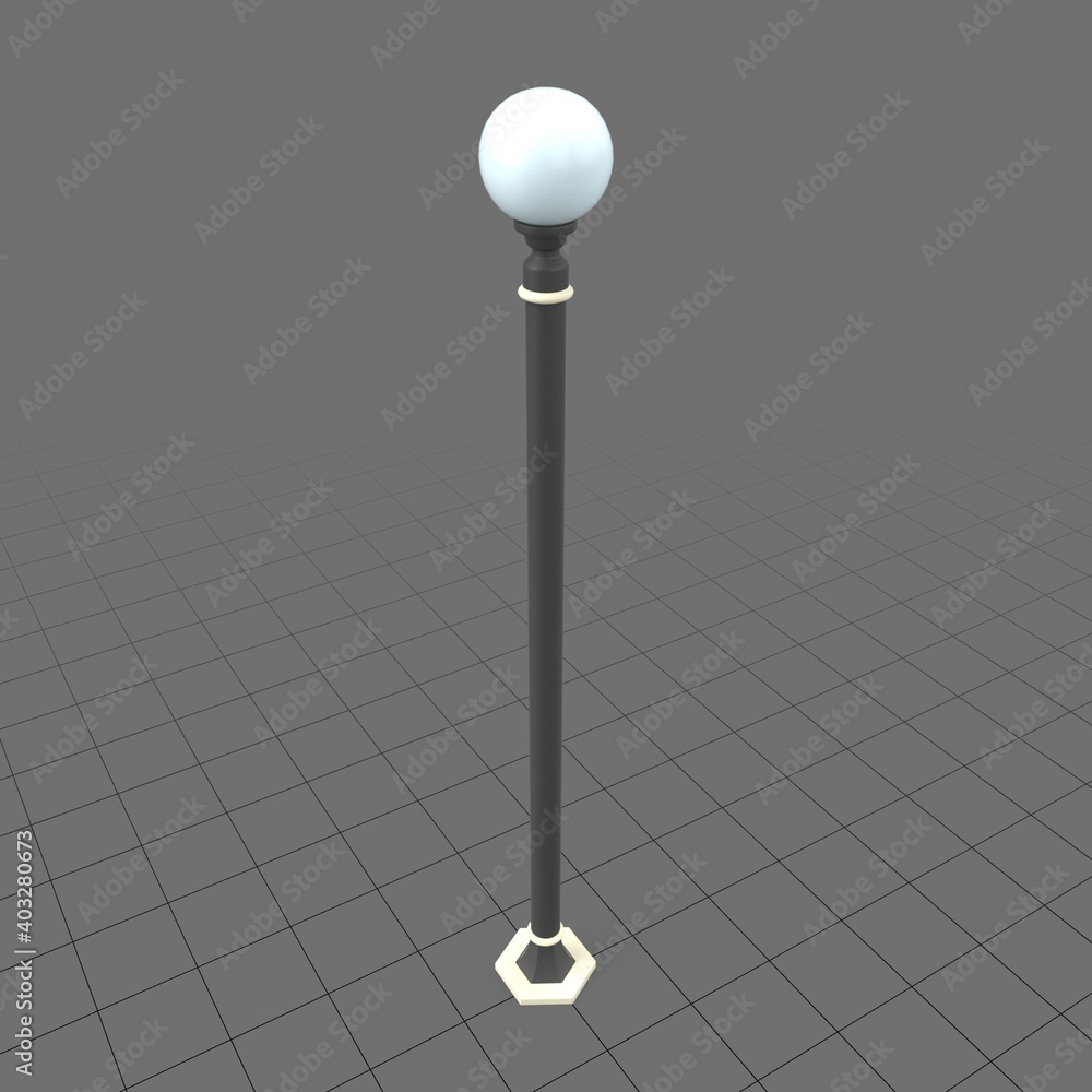 Park lamp post Stock 3D asset | Adobe Stock