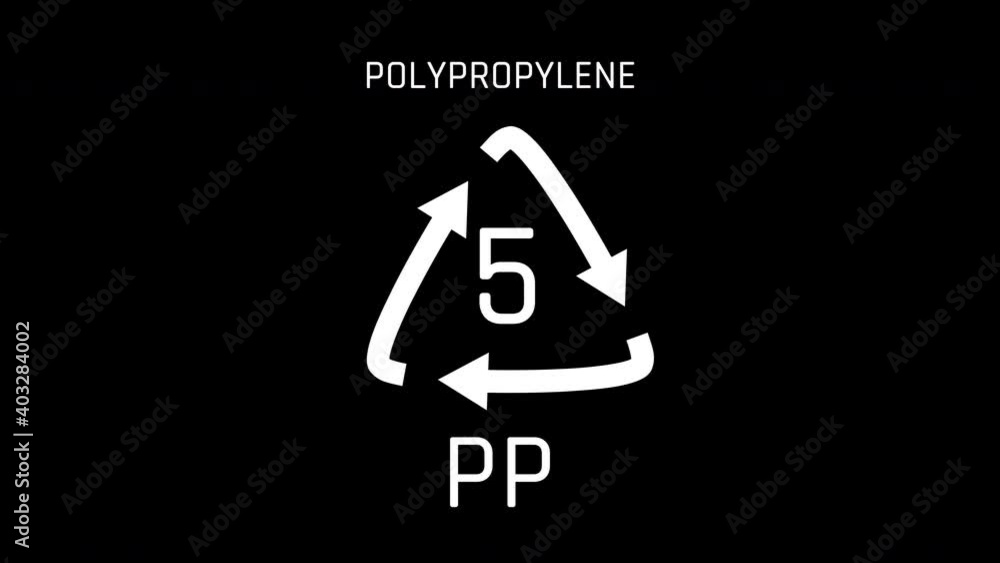 Polypropylene also known as polypropene or PP Symbol or Sign of Number ...