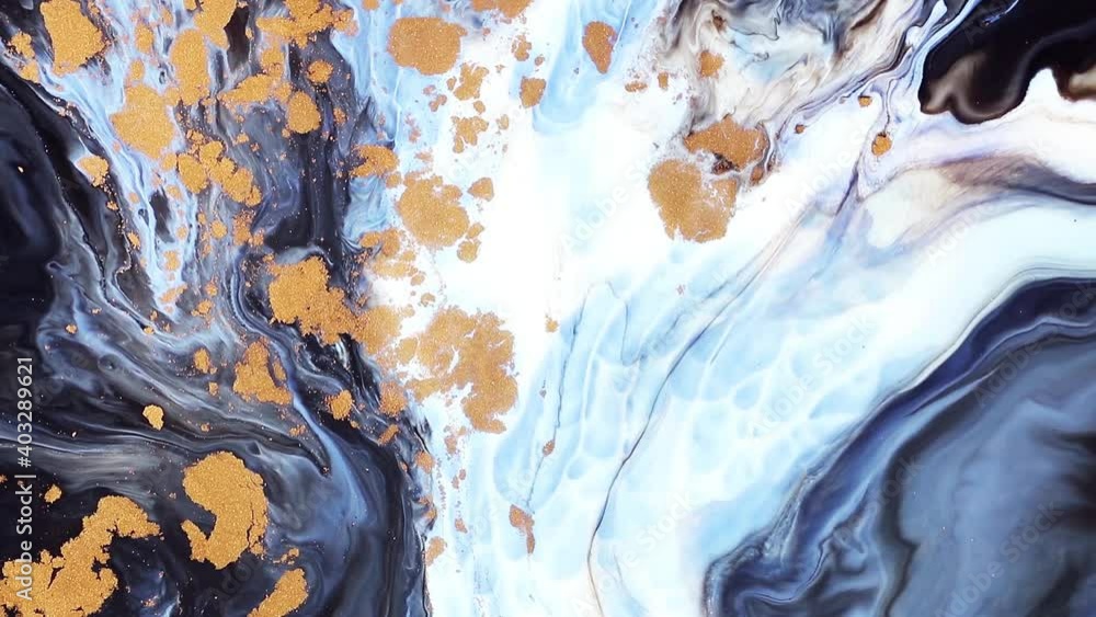 Fluid art painting video, abstract acryl texture with colorful waves ...