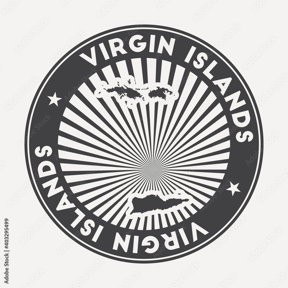 Virgin Islands round logo. Vintage travel badge with the circular name ...