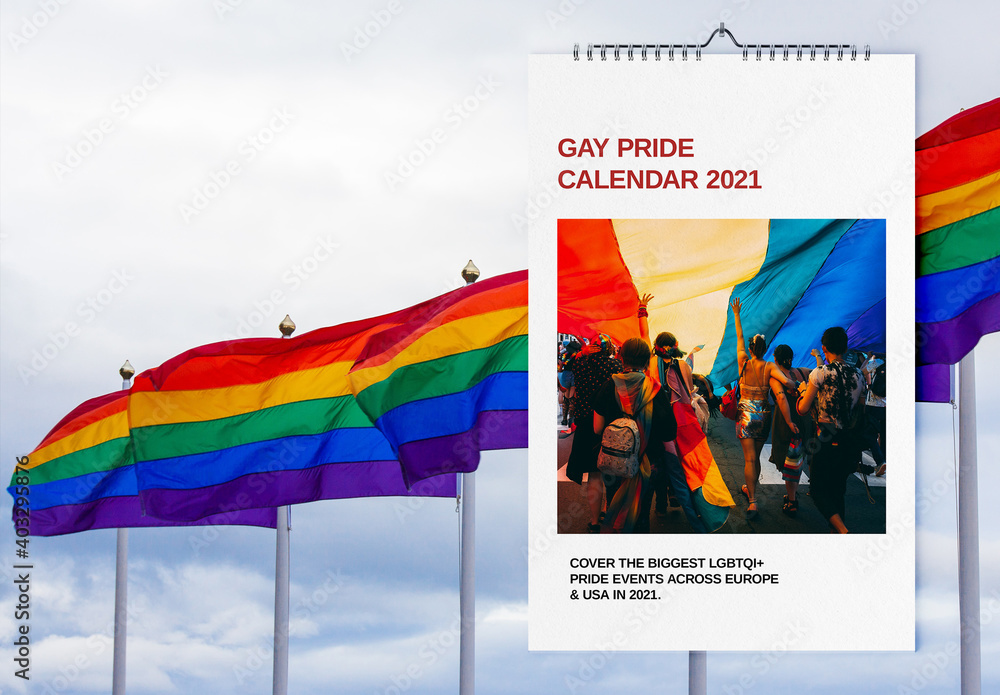Lgbt 2021 Wall Calendar Layout Stock Template | Adobe Stock