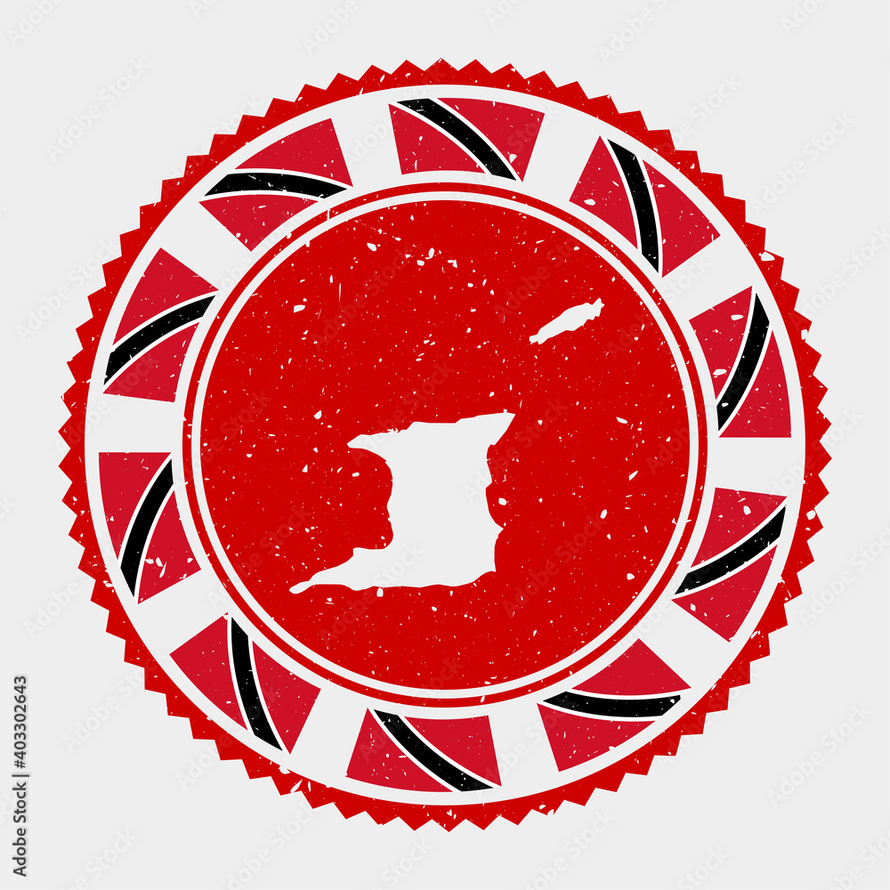 Trinidad and Tobago grunge stamp. Round logo with map and flag of ...