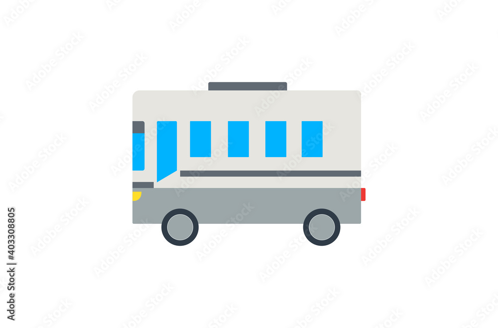 School bus vector flat icon. Isolated city transport, public ...