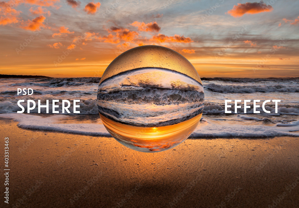 Sphere Photography Effect Mockup Stock Template | Adobe Stock