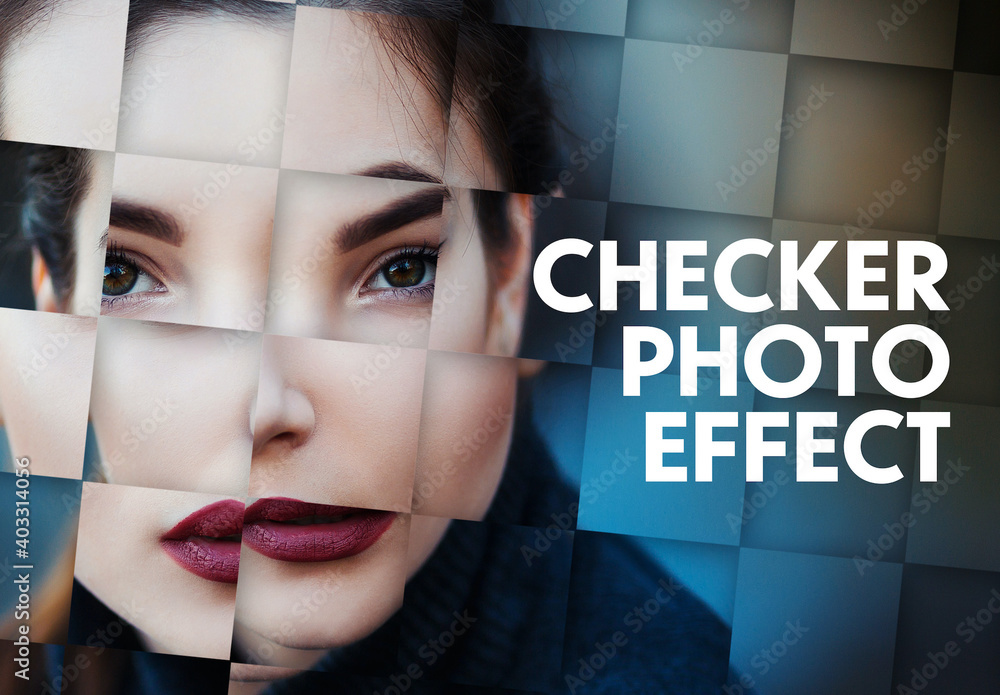 Photo Checker Effect Mockup Stock Template | Adobe Stock
