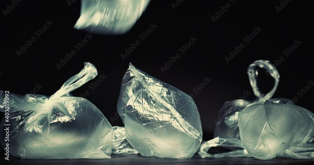 Plastic pollution. Waste management. Ecology problem. Empty blown ...