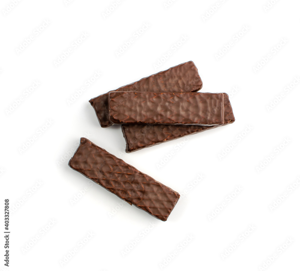 Chocolate Wafers Isolated, Wafer Biscuits Coated in Chocolate Stock ...