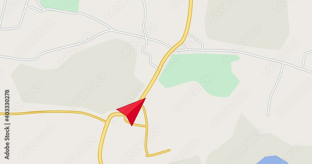 City map navigation route seamless loop. GPS Tracking. Moving red ...