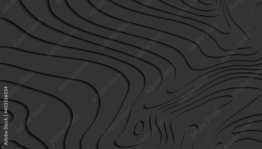 Map line of topography. Mountain hiking.Dark topographic map concept ...