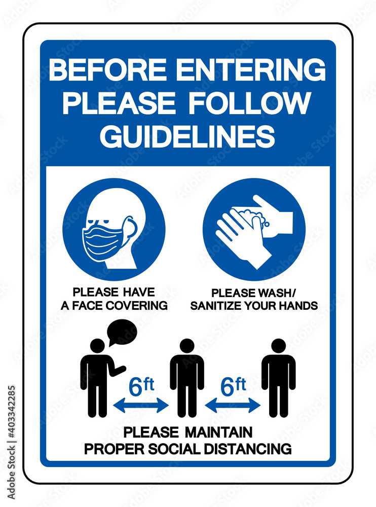Before Entering Please Follow Guidelines Symbol Sign,Vector ...
