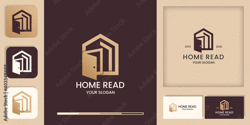 home read logo design, library logo, and business card design Stock ...