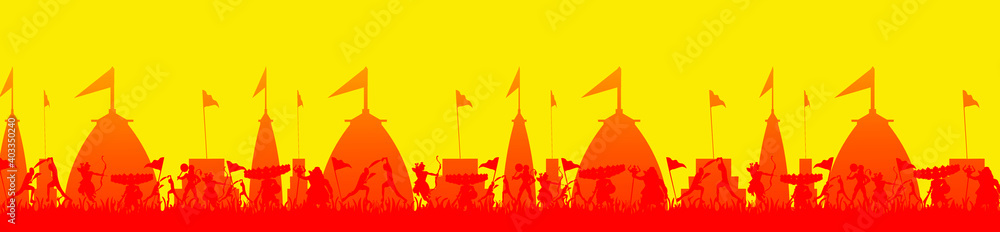 Lord Rama killing Ravan design for Dussehra festival of India, vector ...