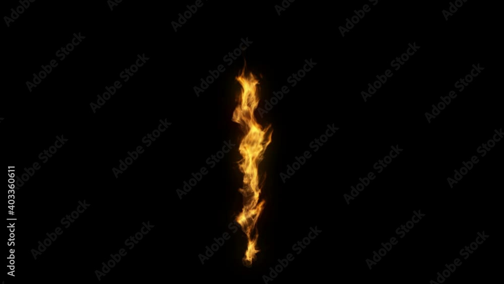 3D animation of the exclamation point mark sign symbol on fire with ...