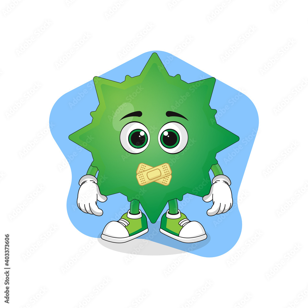 Cute Cartoon Virus Making a Quiet Finger Gesture, Good Design For ...