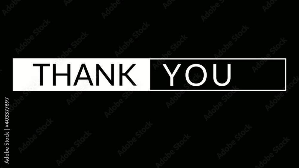 Thank you word text animation, 4k Ultra HD motion graphic on black ...