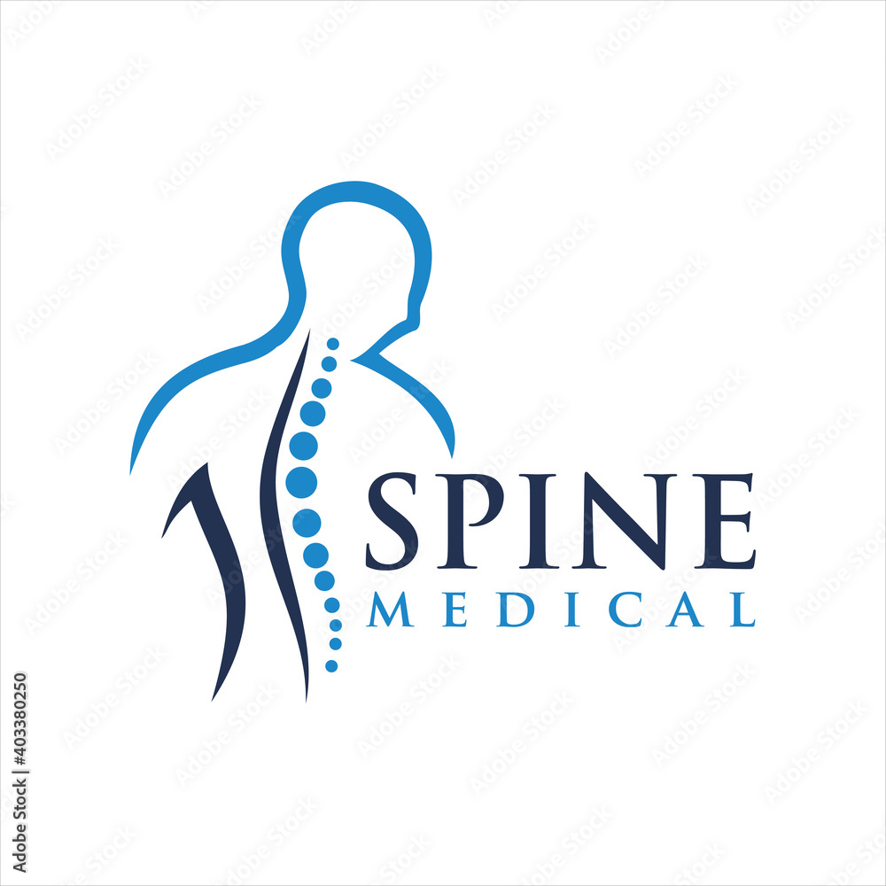 Spine logo design, Medical Chiropractic Logo In White Isolated ...