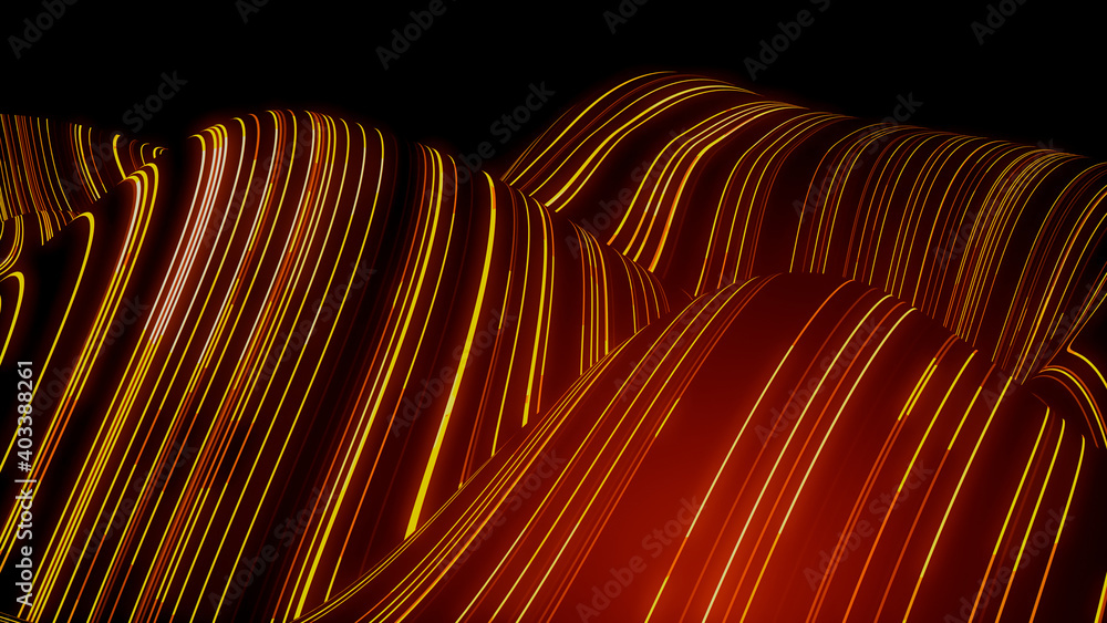 Abstract 3D Technology concept. Big Data and Artificial Intelligence ...