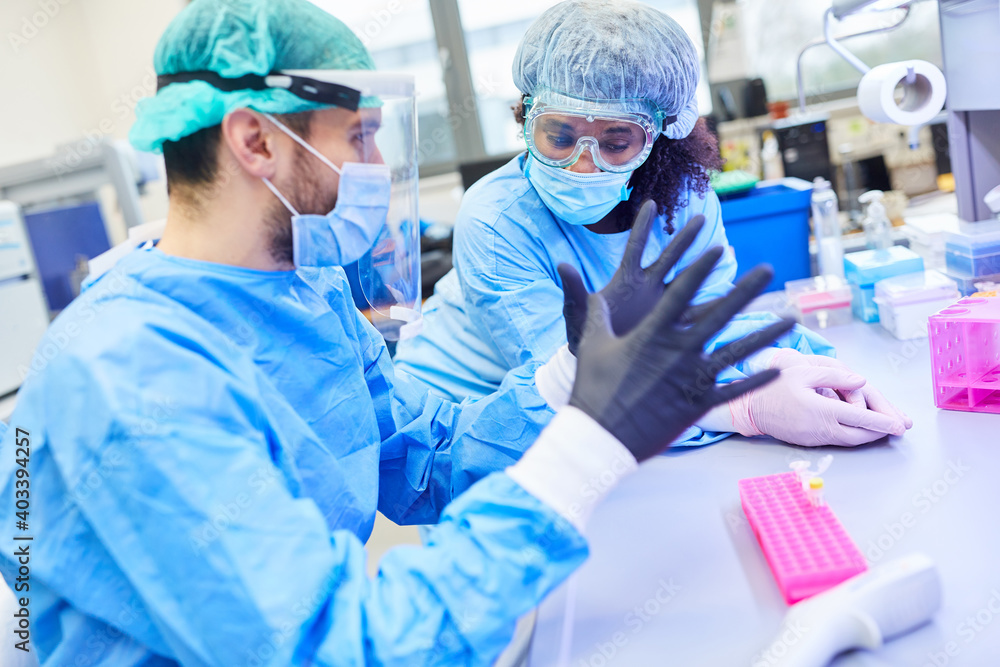 Researcher team talks about data analysis in the laboratory Stock Photo ...