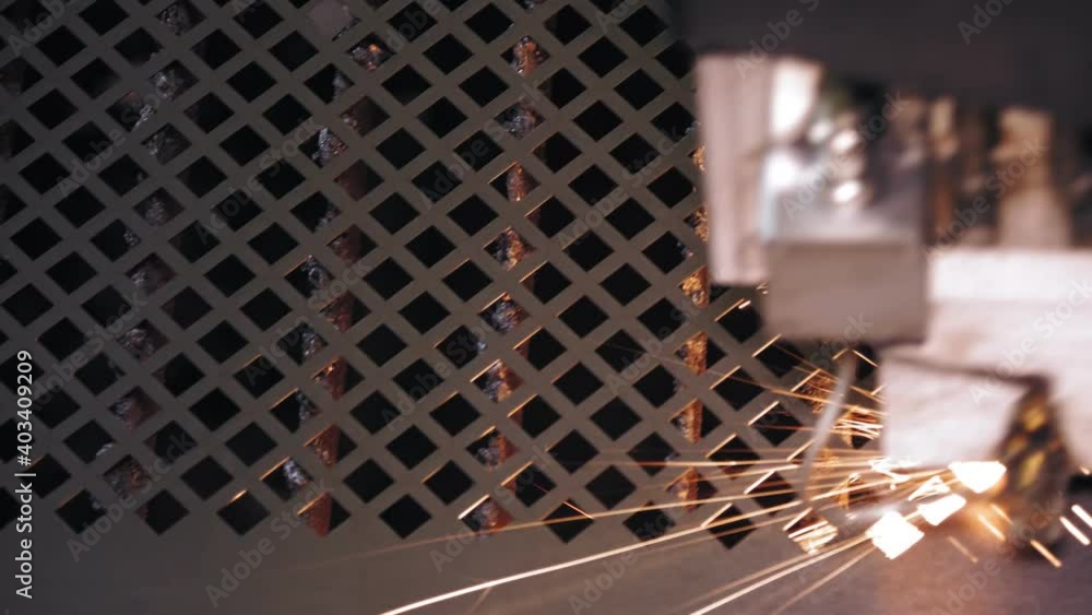 Vidéo Stock Laser cutting machine for sheet metal. close-up. top view ...