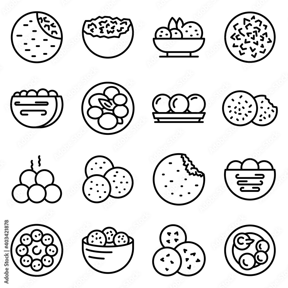Falafel icons set. Outline set of falafel vector icons for web design ... Falafel icons set. Outline set of falafel vector icons for web design ...