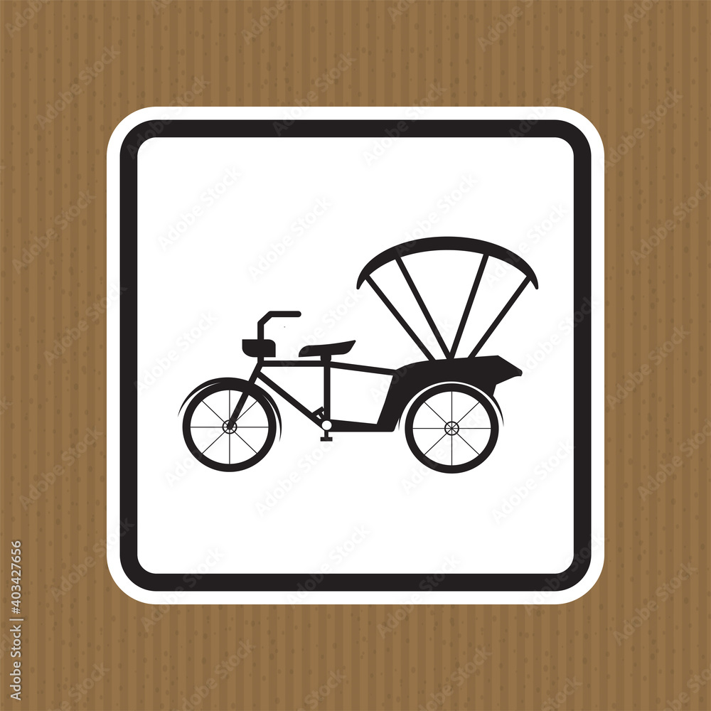 Beware Tricycle Symbol Sign Isolate On White Background,Vector ...