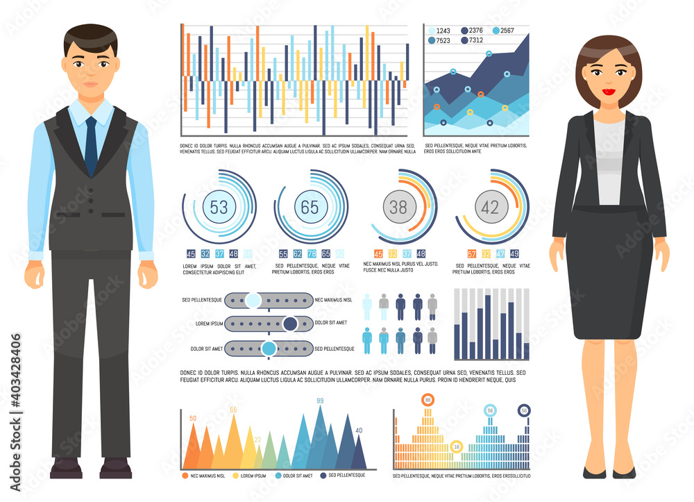 Businesswoman with businessman wearing office dresscode, suit, costume ...