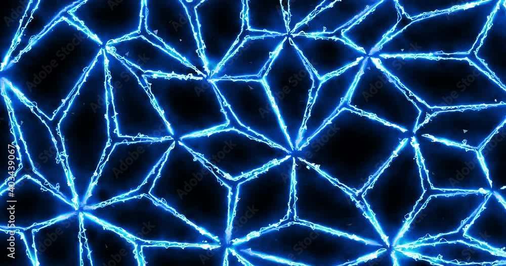 Abstract polygon geometric texture animation electric blue gradient ...