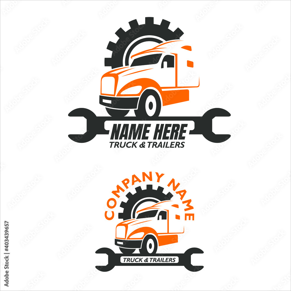 logo template for truck and trailers repair. vector art. Stock Vector ...