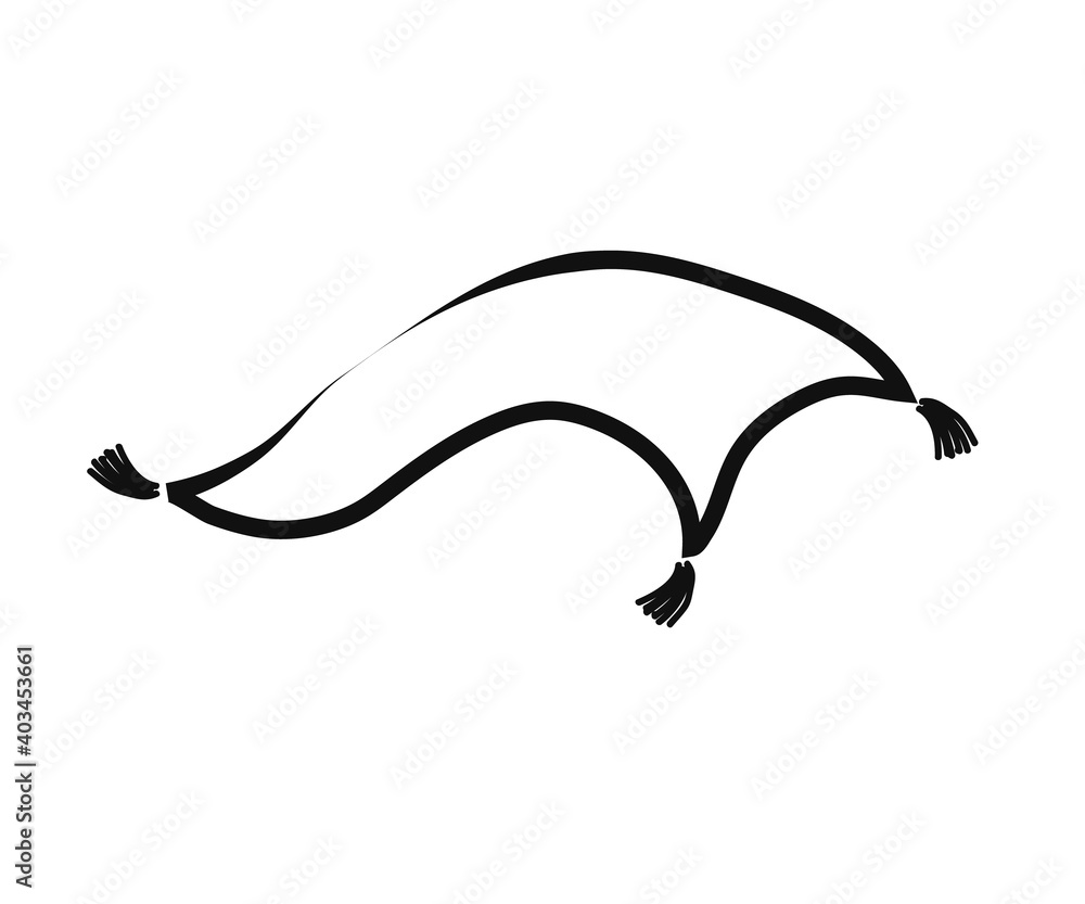 Magic flying carpet on a white background. Symbol. Vector illustration ...