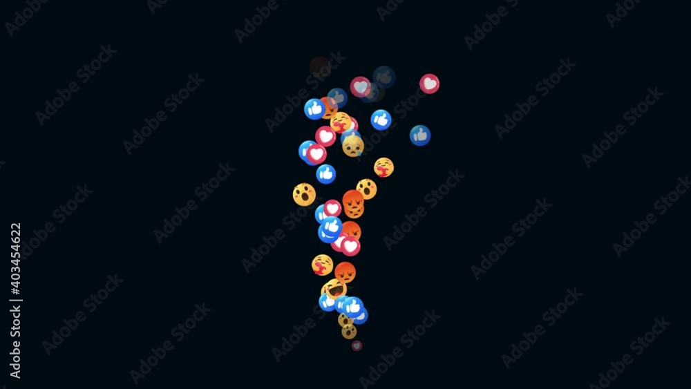 Vidéo Stock A stream of mixed reaction emojis from a single point ...