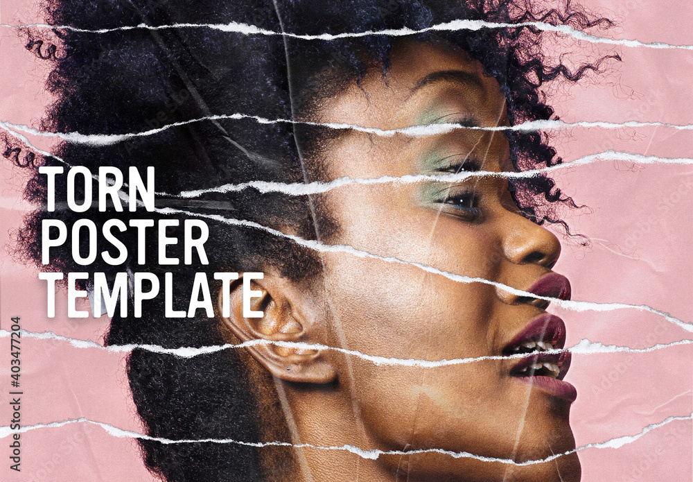 Torn Poster Photo Effect Stock Template | Adobe Stock