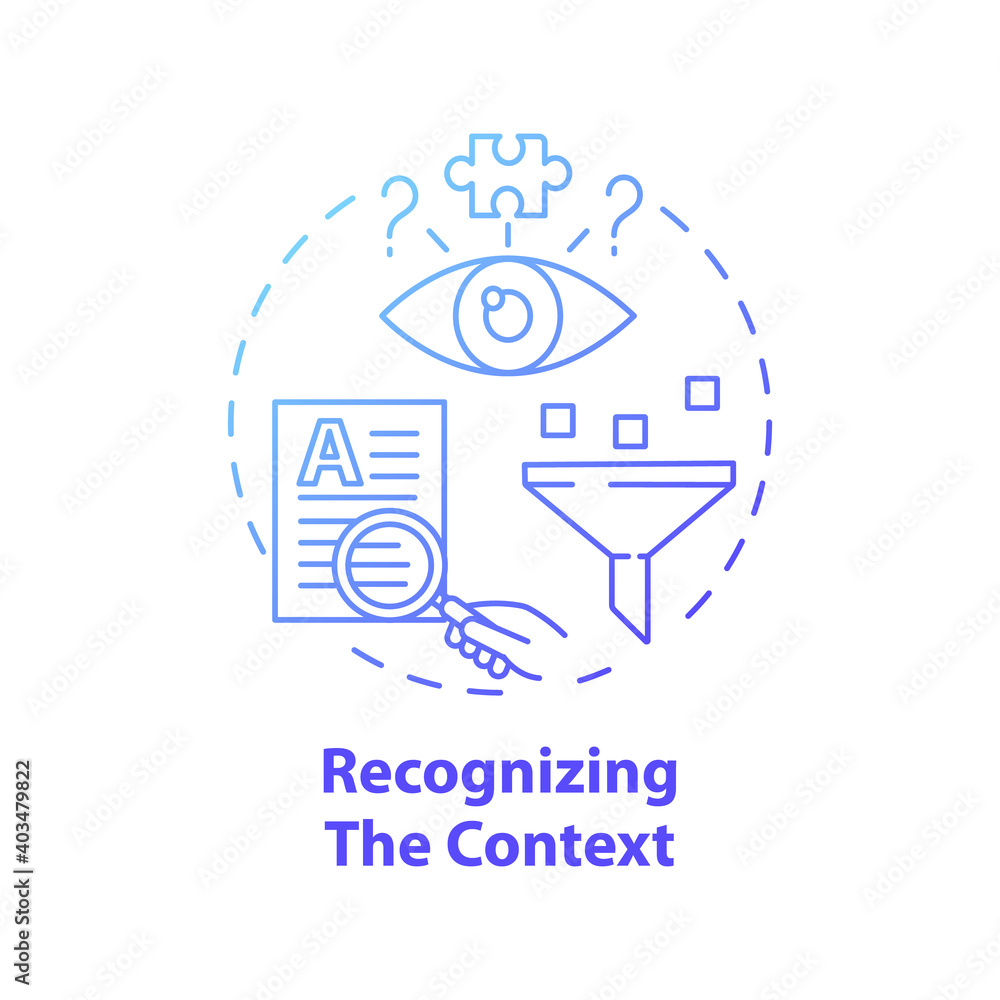 Recognizing context concept icon. Media literacy idea thin line ... Recognizing context concept icon. Media literacy idea thin line ...