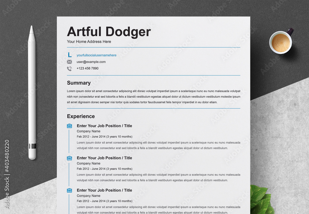 Professional Resume and Cover Letter and Reference Page Set Stock ...