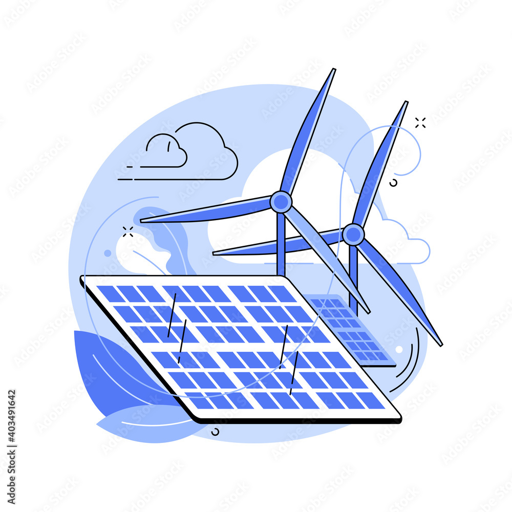 Renewable energy abstract concept vector illustration. Renewable energy ...