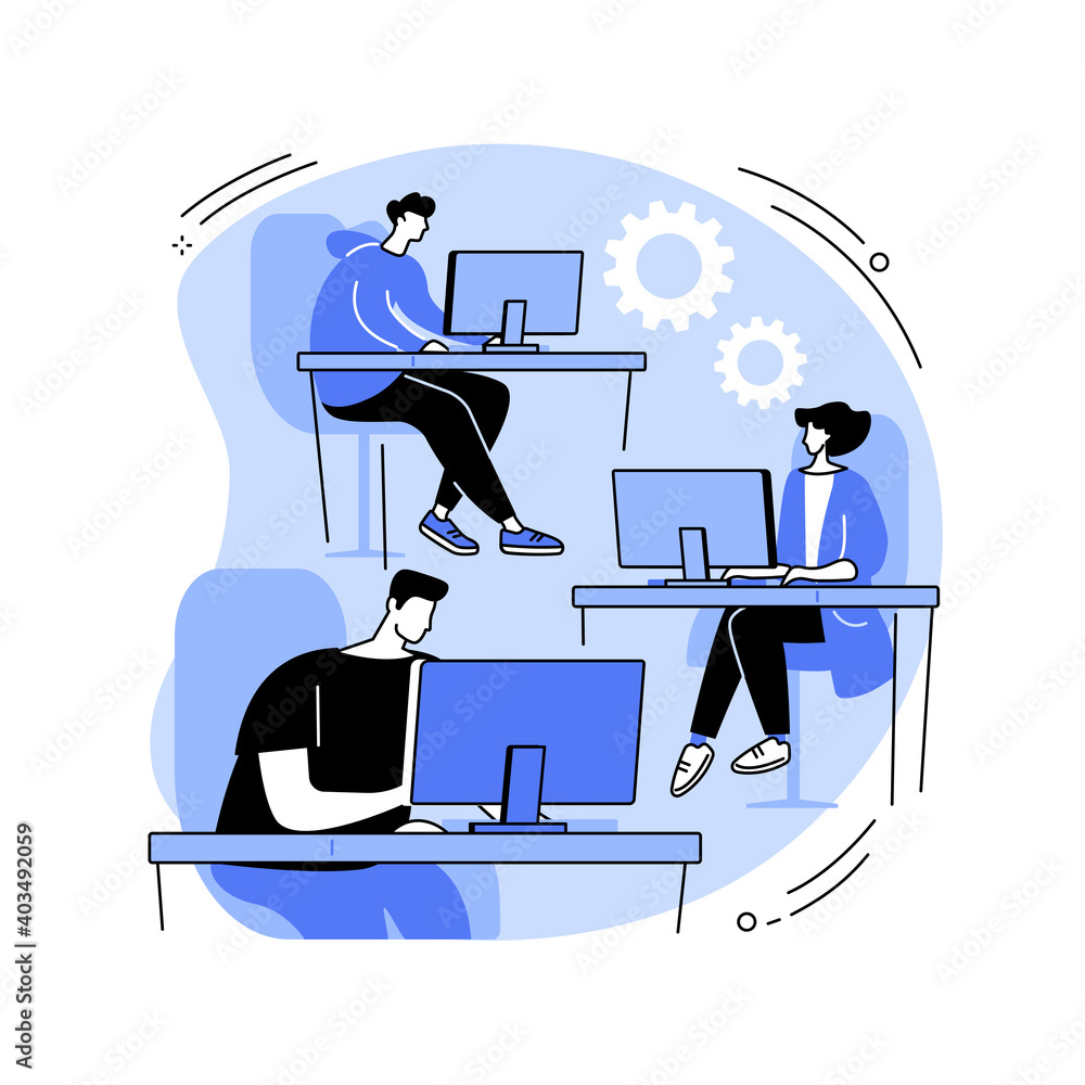 Computer Lab abstract concept vector illustration. Advanced computer ...