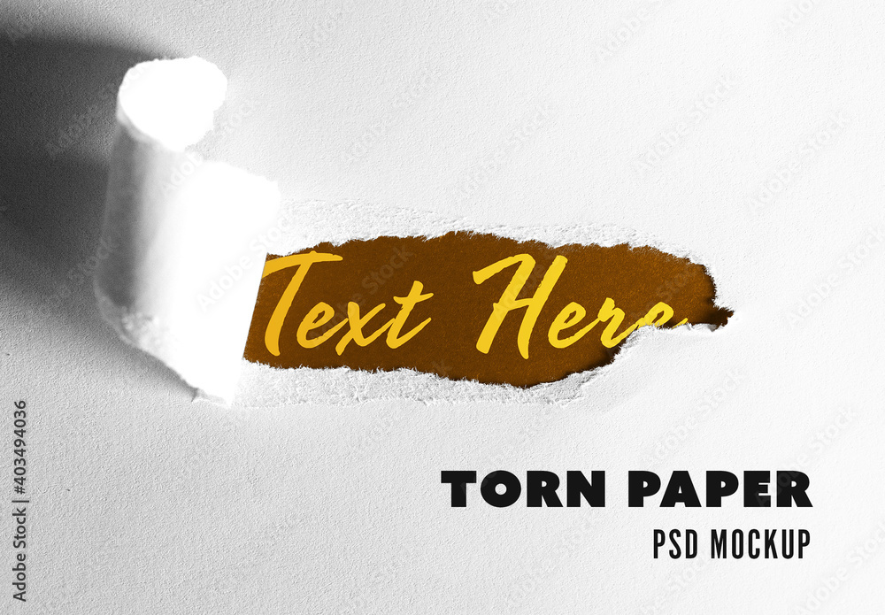 Torn Paper Mockup Stock Template | Adobe Stock