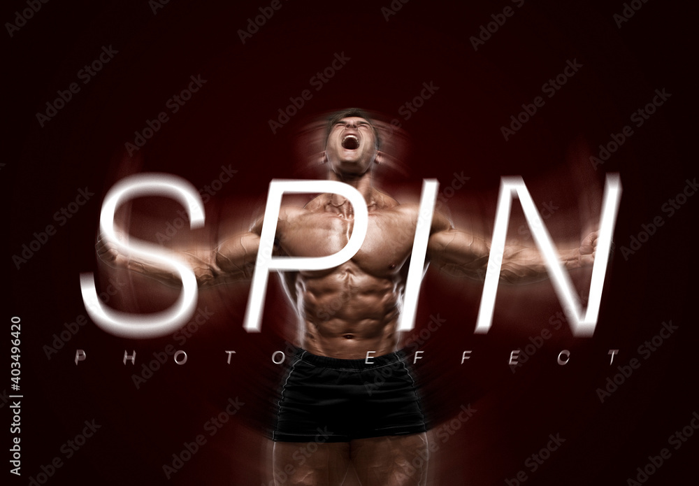 Spin Photo Effect Mockup Stock Template | Adobe Stock