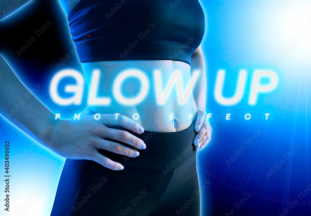 Glow Up Photo Effect Mockup Stock Template | Adobe Stock