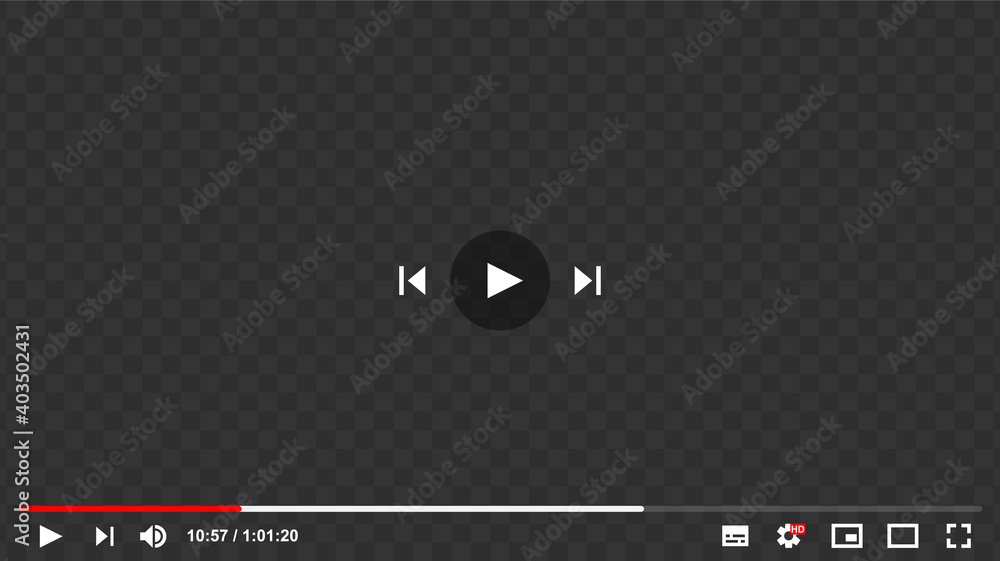 Youtube multimedia player window template. Vector illustration. Stock ... Youtube multimedia player window template. Vector illustration. Stock ...