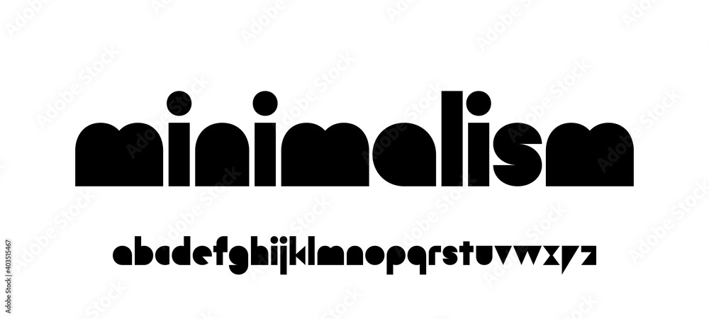 Vector minimalistic modern alphabet. Stylized lowercase geometric ...