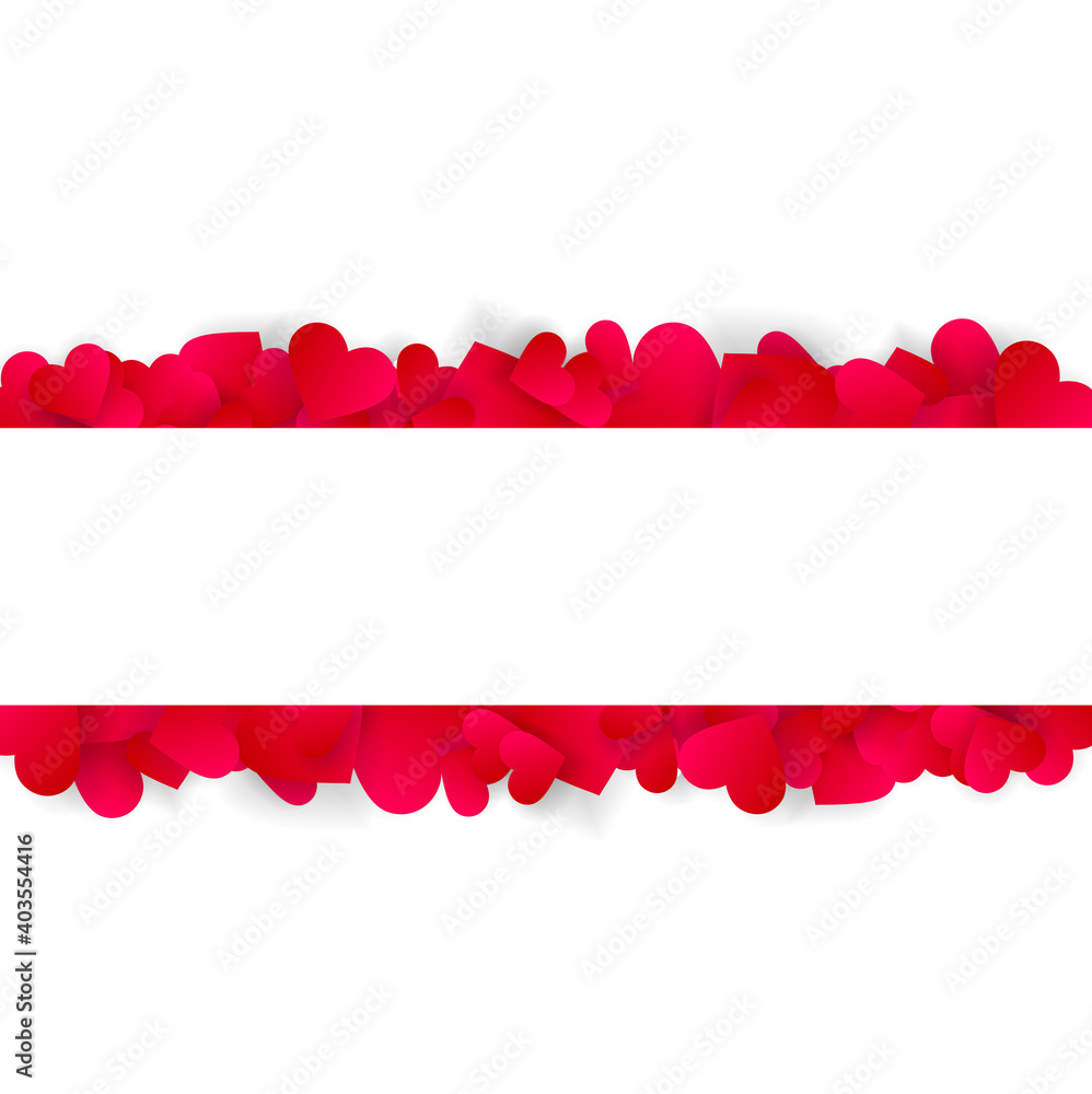 Heart frame vector banner red border, background Stock Vector | Adobe Stock