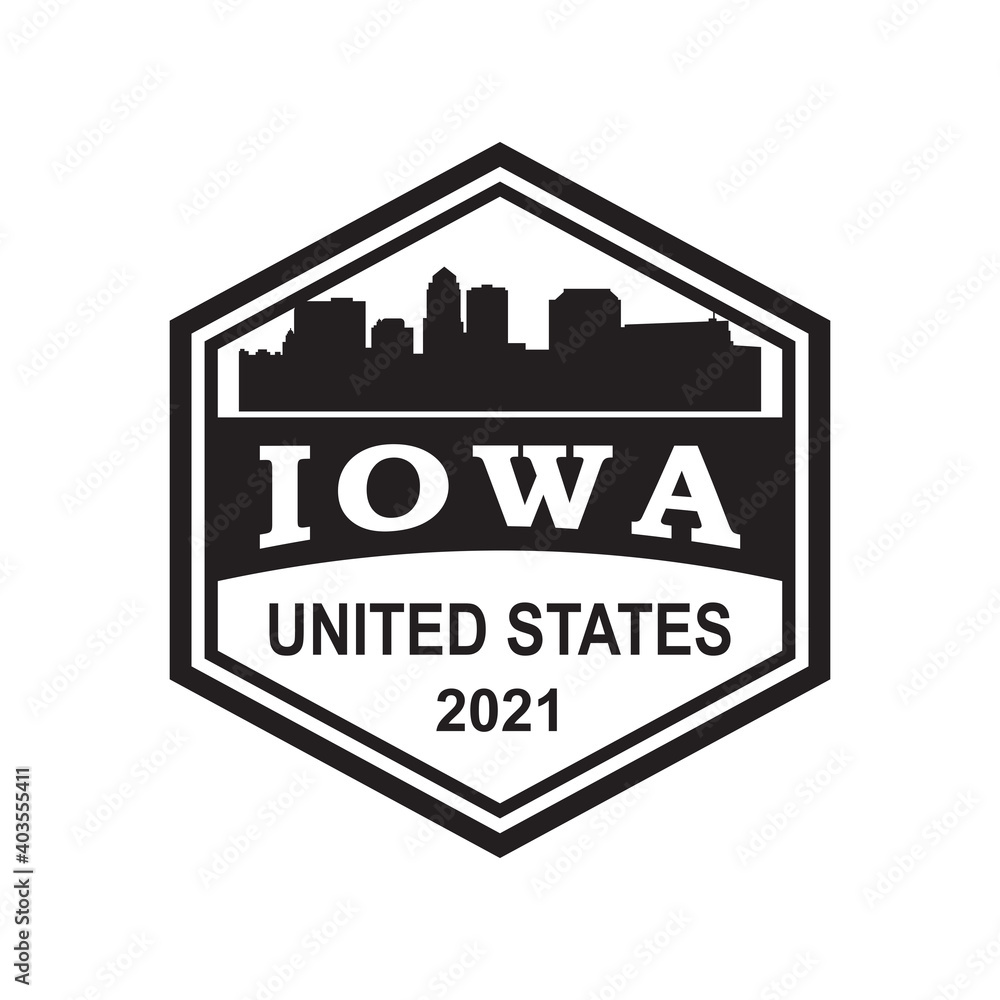 iowa skyline silhouette vector logo Stock Vector | Adobe Stock