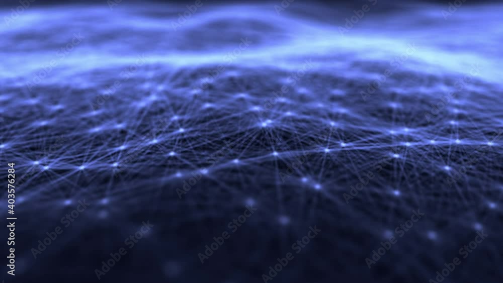 Abstract artificial intelligence neural network with neurons, synapses ...