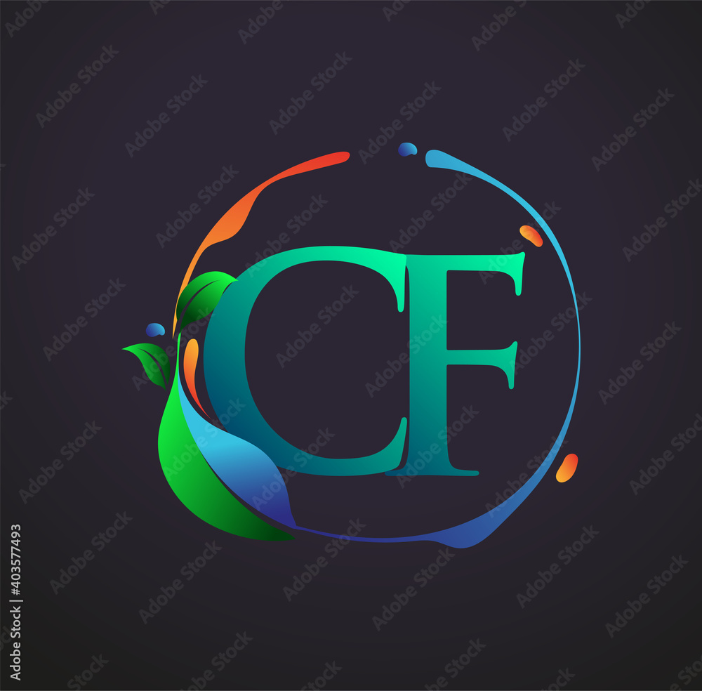 Initial Letter CF With nature elements Logo, colorful nature and ...