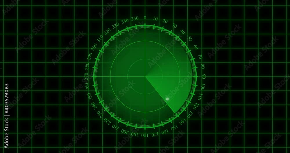 4k animation of futuristic HUD navigation monitor. Green Hud radar ...